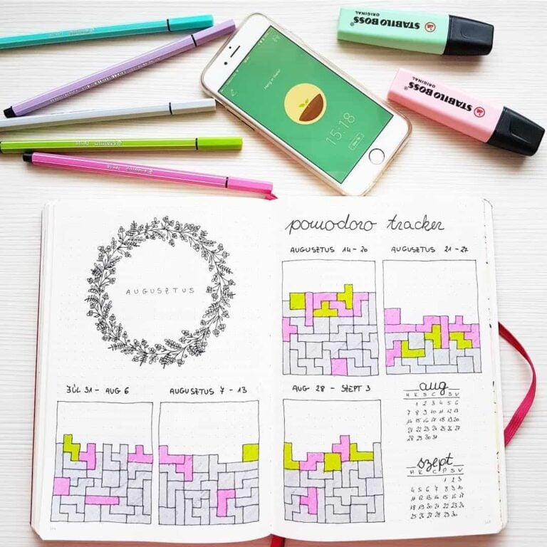 35+ Time Tracking Bullet journal layouts and improve your time management!