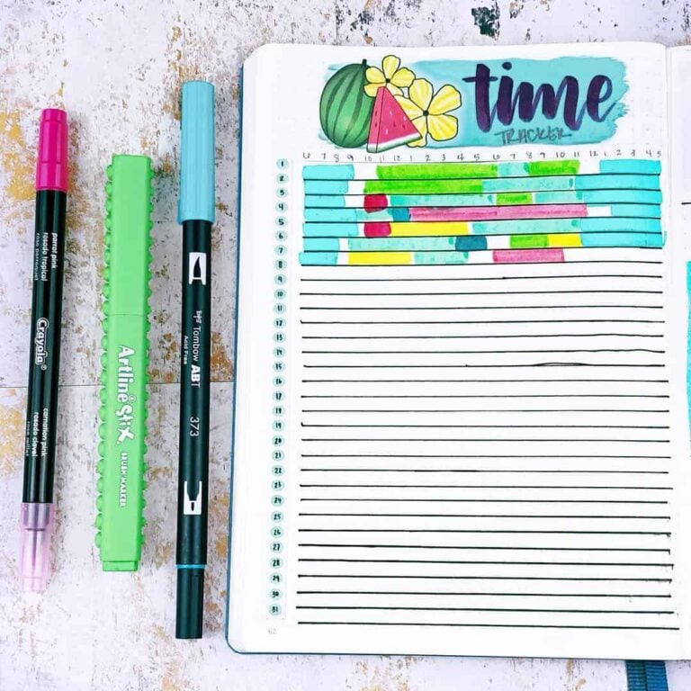 35+ Time Tracking Bullet journal layouts and improve your time management!
