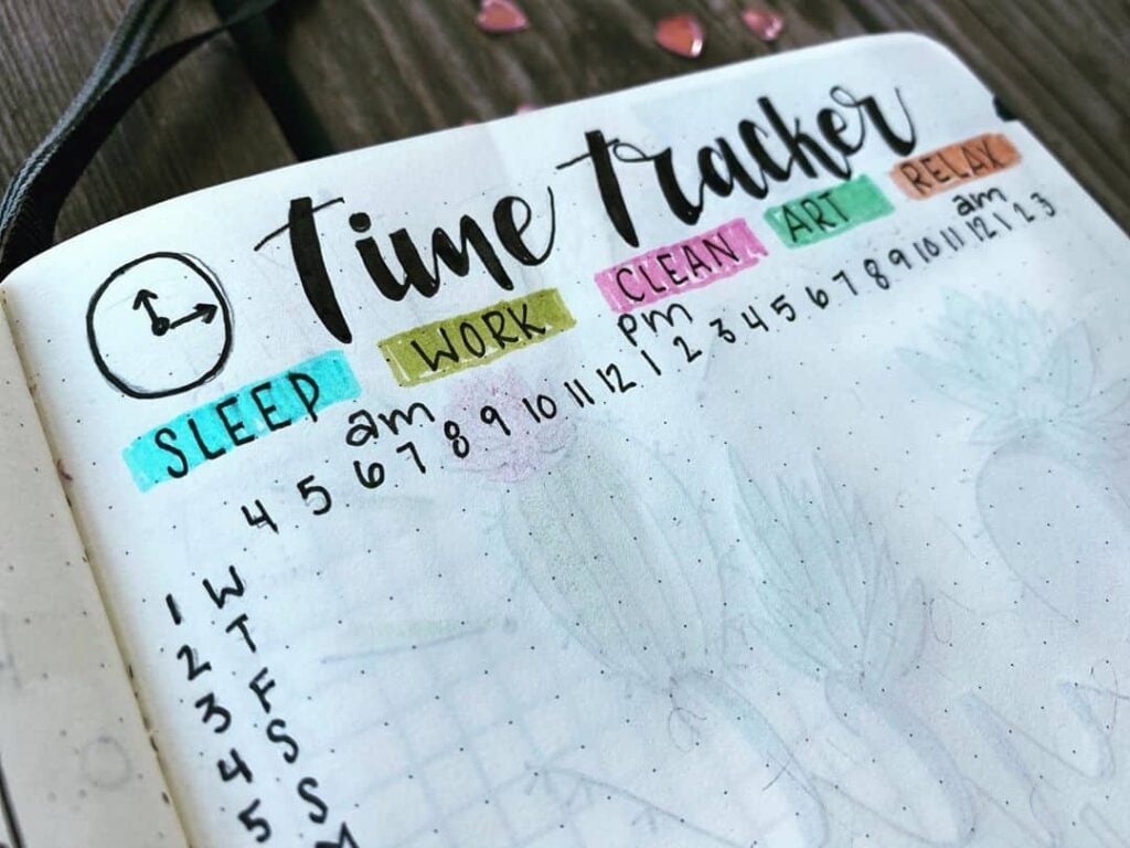 35+ Time Tracking Bullet journal layouts and improve your time management!